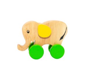 Push Elephant Wooden Educational Toy: Edutoys Sri Lanka