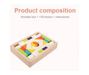 30 Pcs - Wooden Building Blocks – www.edutoys.lk